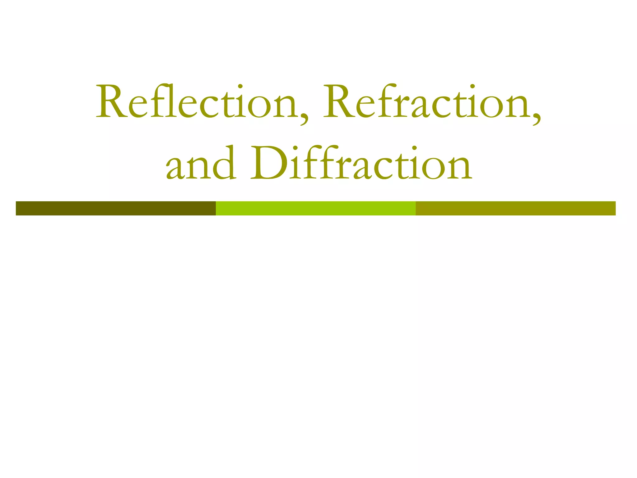 Reflectionrefractionanddiffractionppt