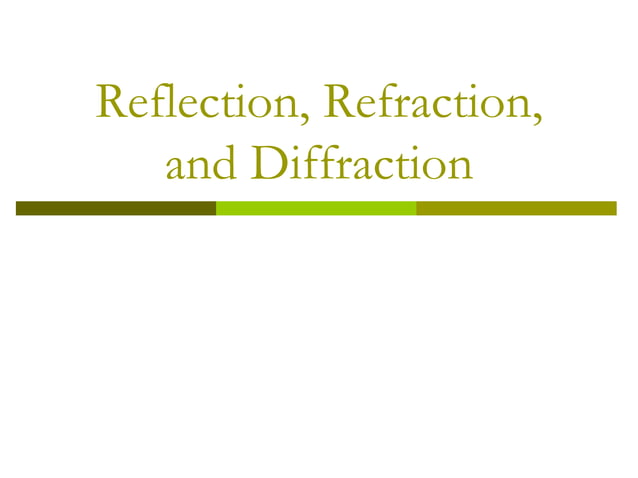 Reflection Refraction And Diffraction Ppt