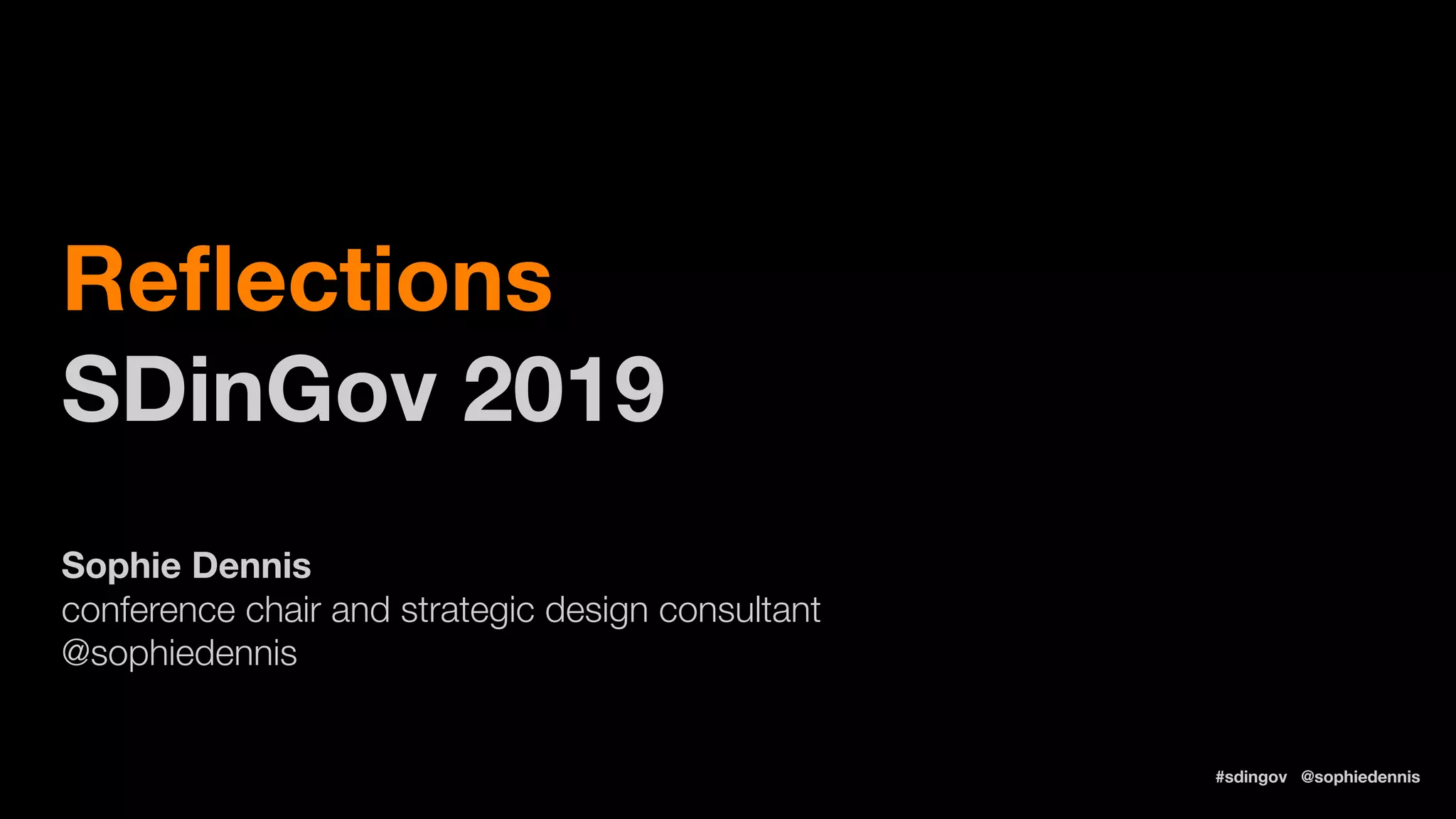 Reflections on Service Design in Government 2019 | PPT