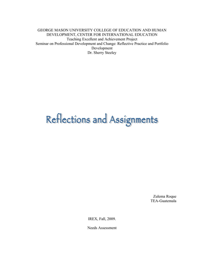 Reflections And Assignments | DOC | Secondary Education | Education