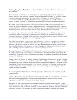 Reflections on Educational Technology topics under Dr. Hannah.docx