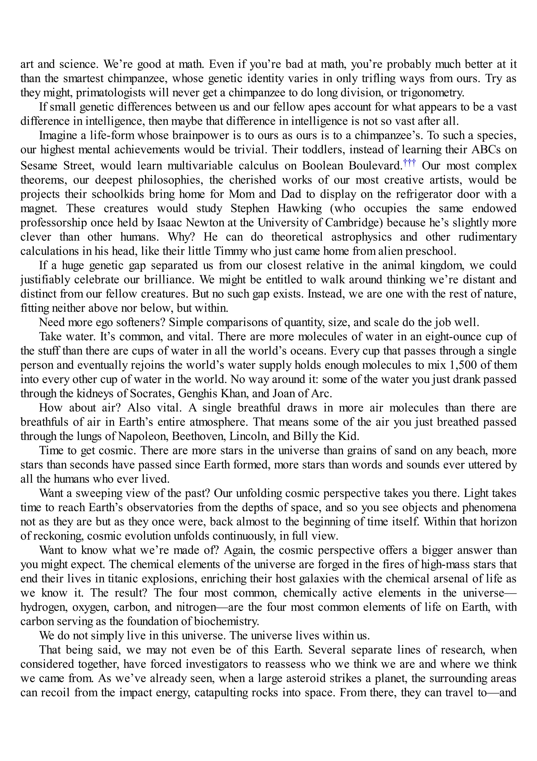 Reflections on the Cosmic Perspective | PDF