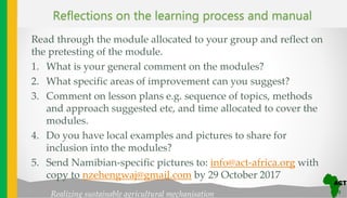 Reflections on the learning process and manual | PPTX