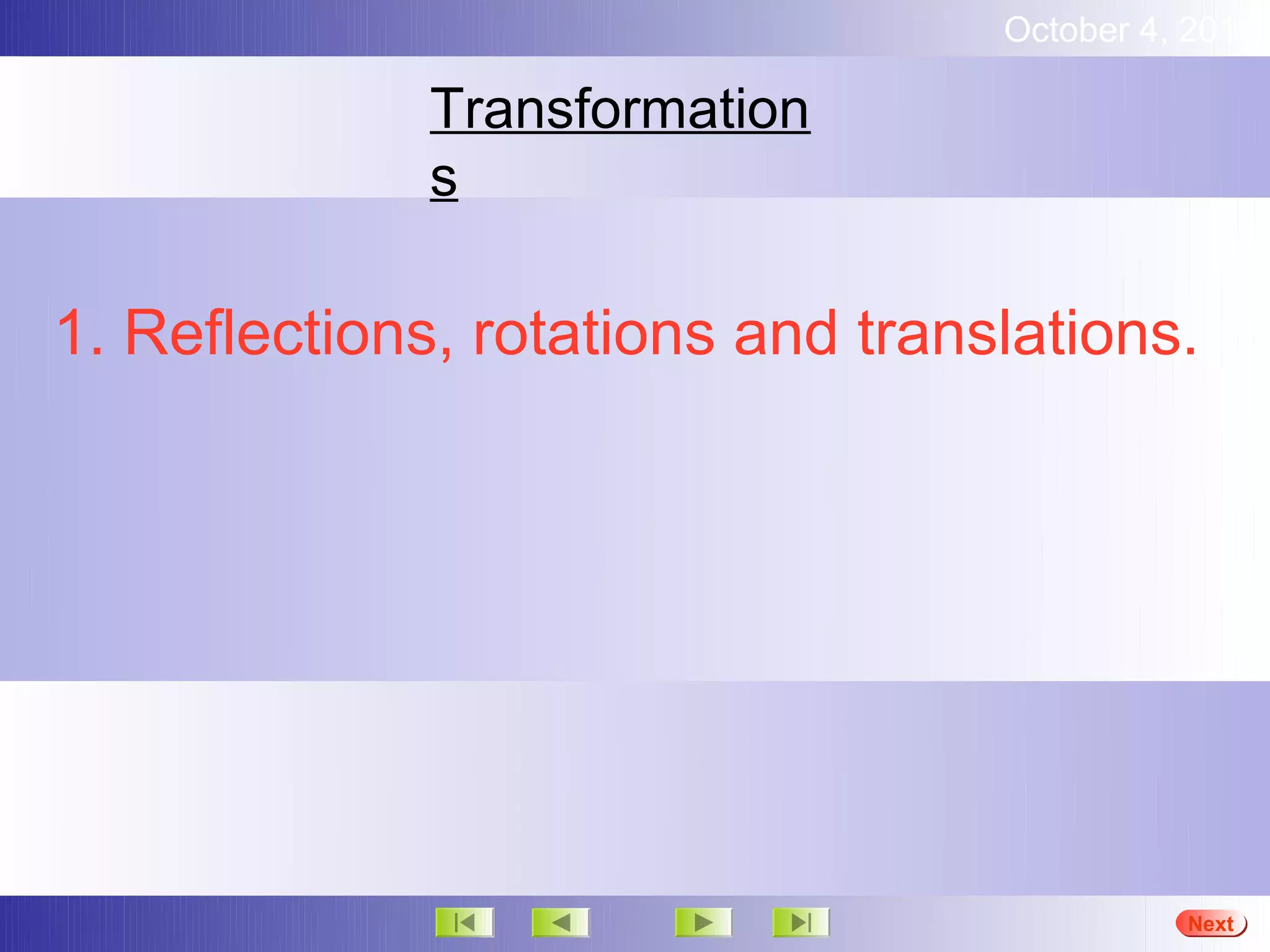 Reflections rotations translations | PPT
