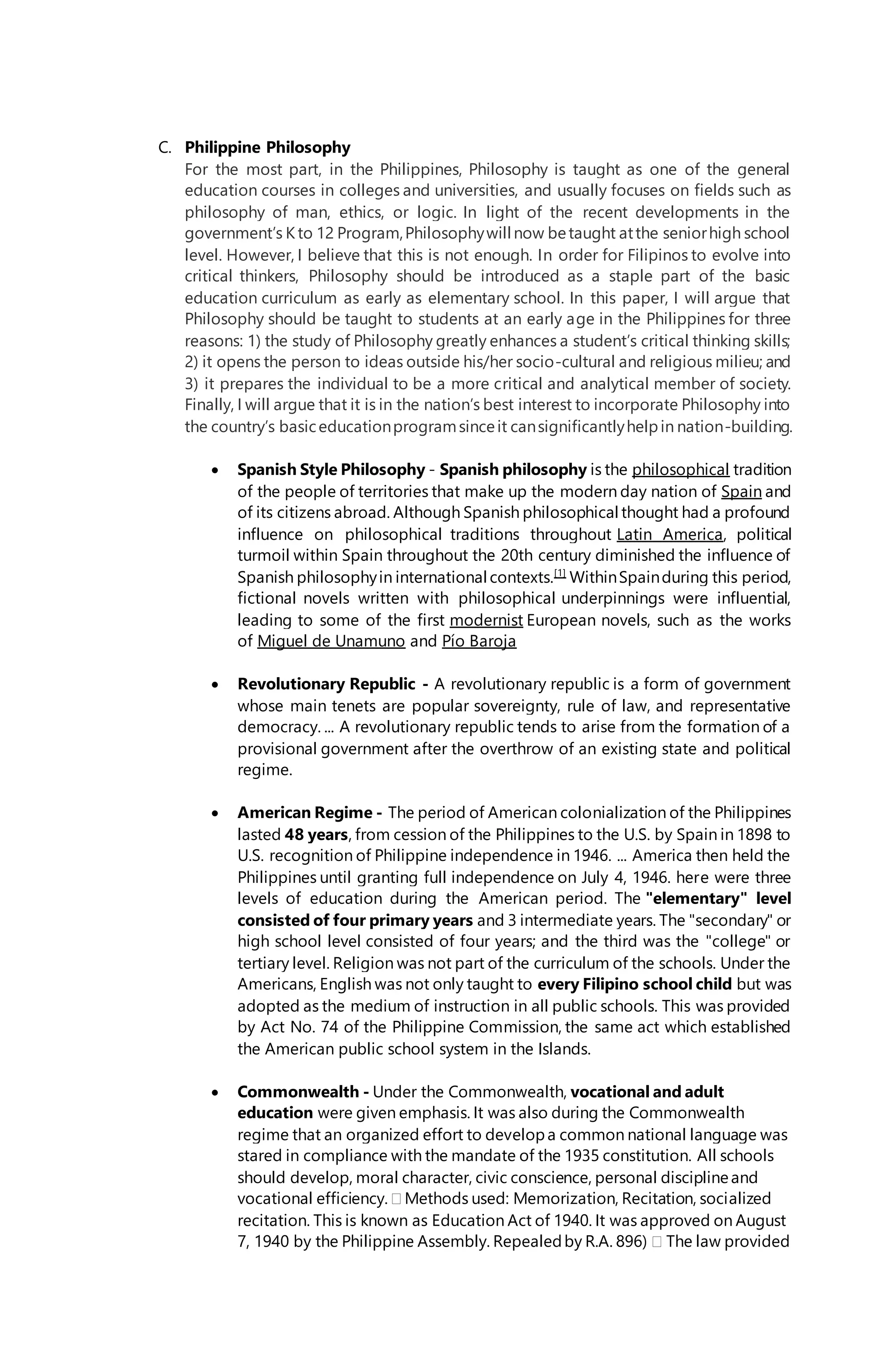 Reflection summary of the course outline | DOCX