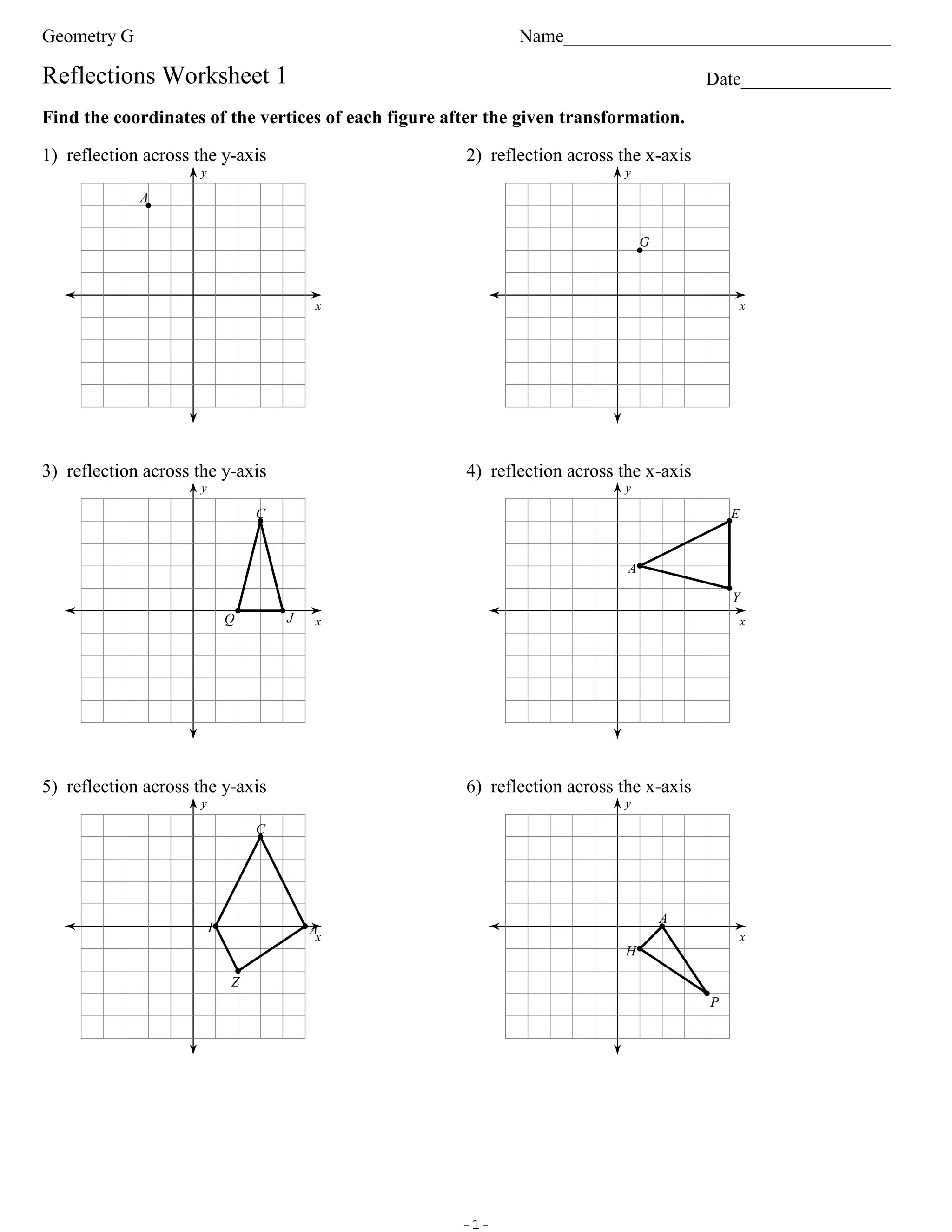 Reflections worksheet1student | PDF | Physics | Science