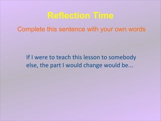 Plenary Activity Reflection Time | PPT