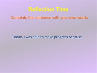 Plenary Activity Reflection Time | PPT