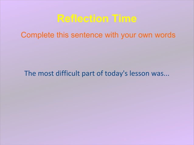 Plenary Activity Reflection Time | PPT