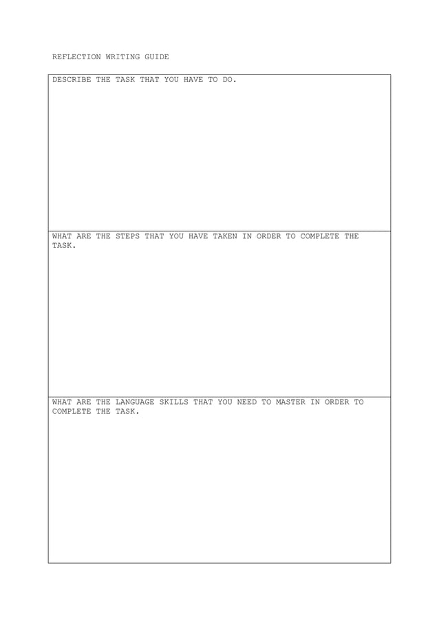 Reflection writing guide | DOCX | Homework and Study | Education