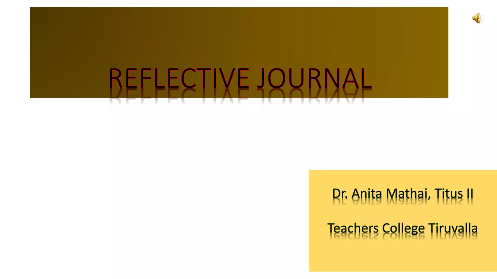 Reflective Journal | PPTX