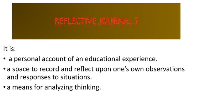 Reflective Journal | PPTX