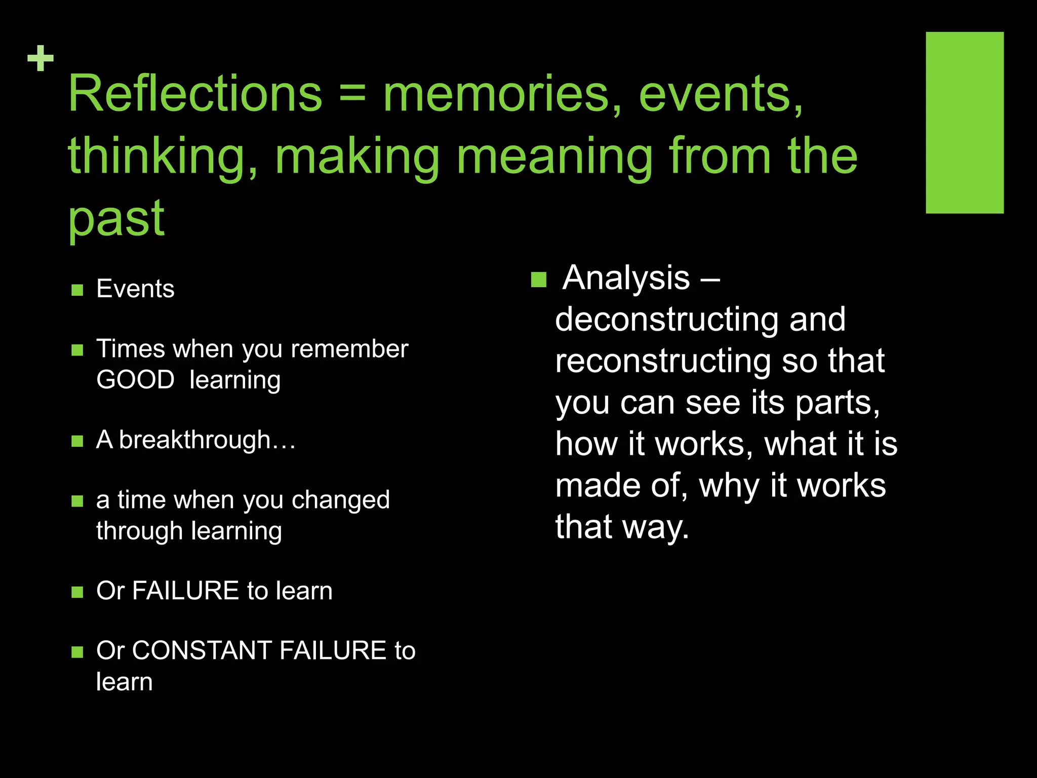 Reflective analysis | PPTX