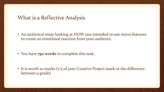 Reflective analysis | PPT