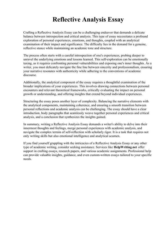 Reflective Analysis Essay | PDF | Educational Assessment | Education