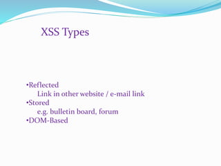 Reflective and Stored XSS- Cross Site Scripting | PPTX