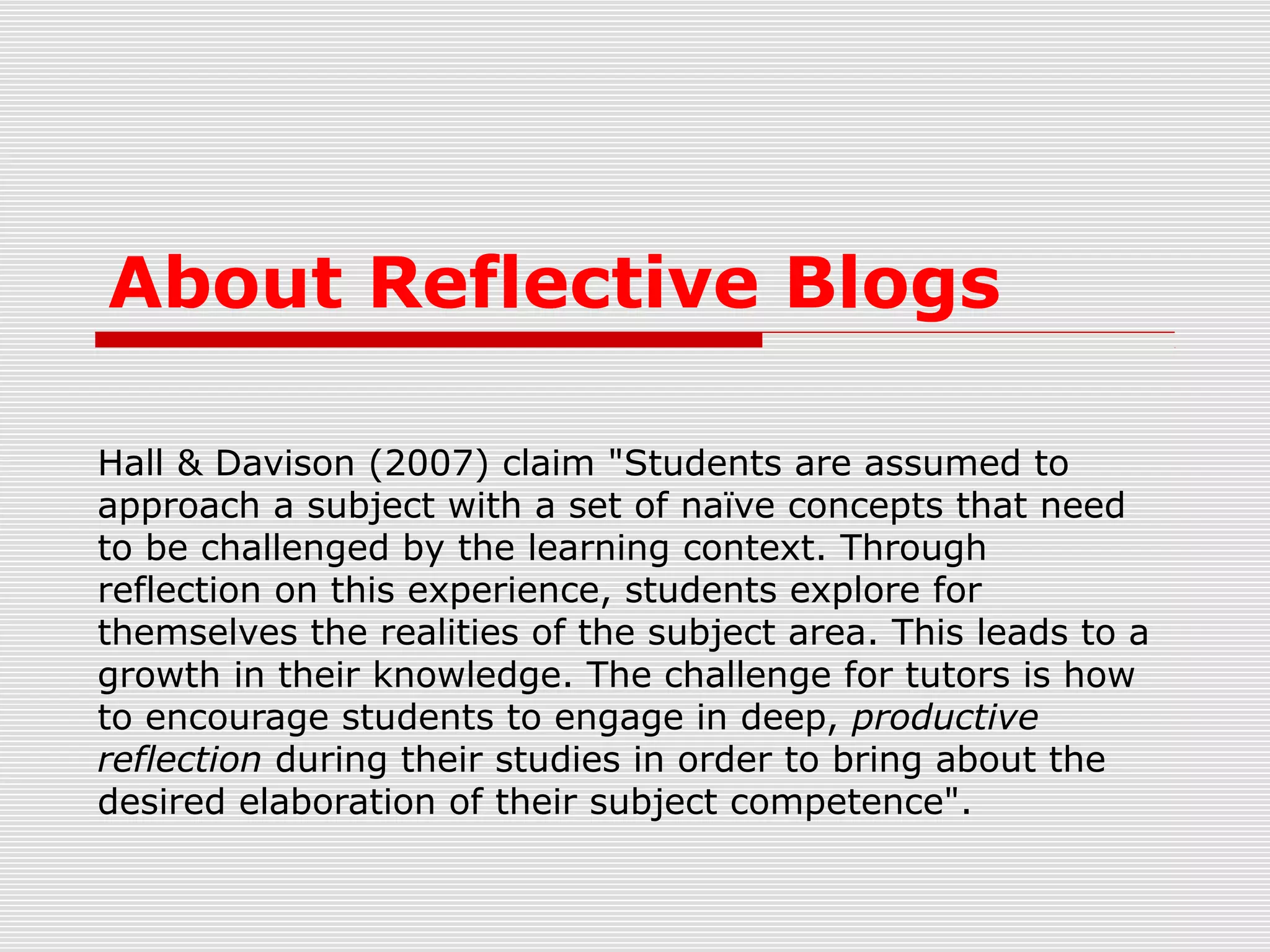 Reflective blogs latest (1) | PPT