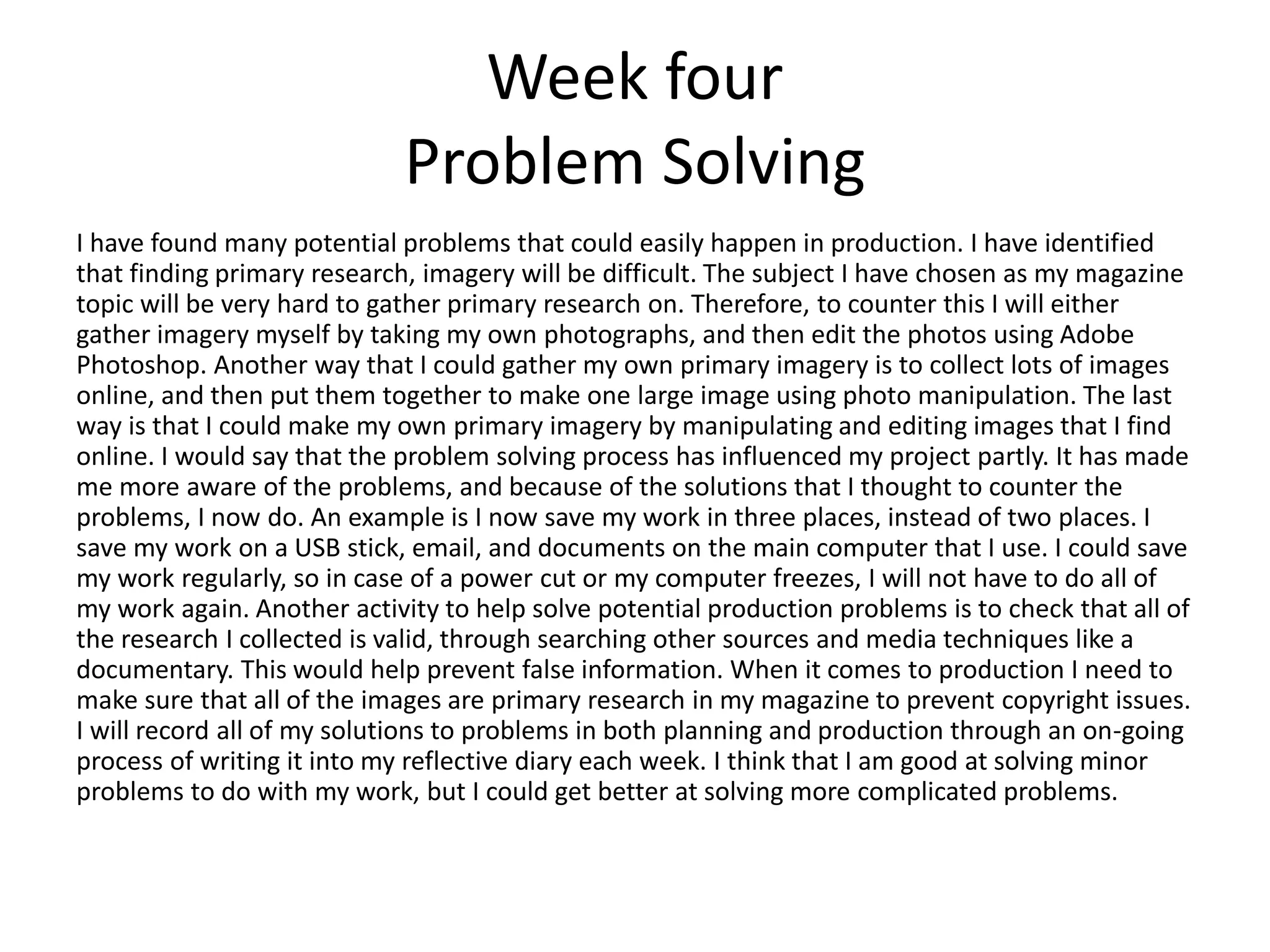 Reflective diary (NEEDS finishing) | PPTX