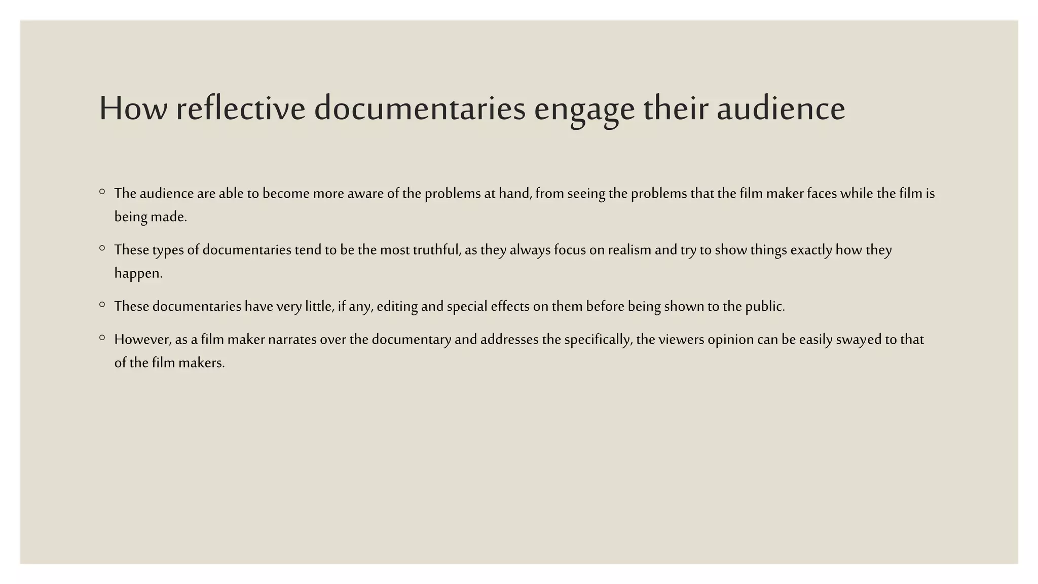 Reflective documentary | PPT