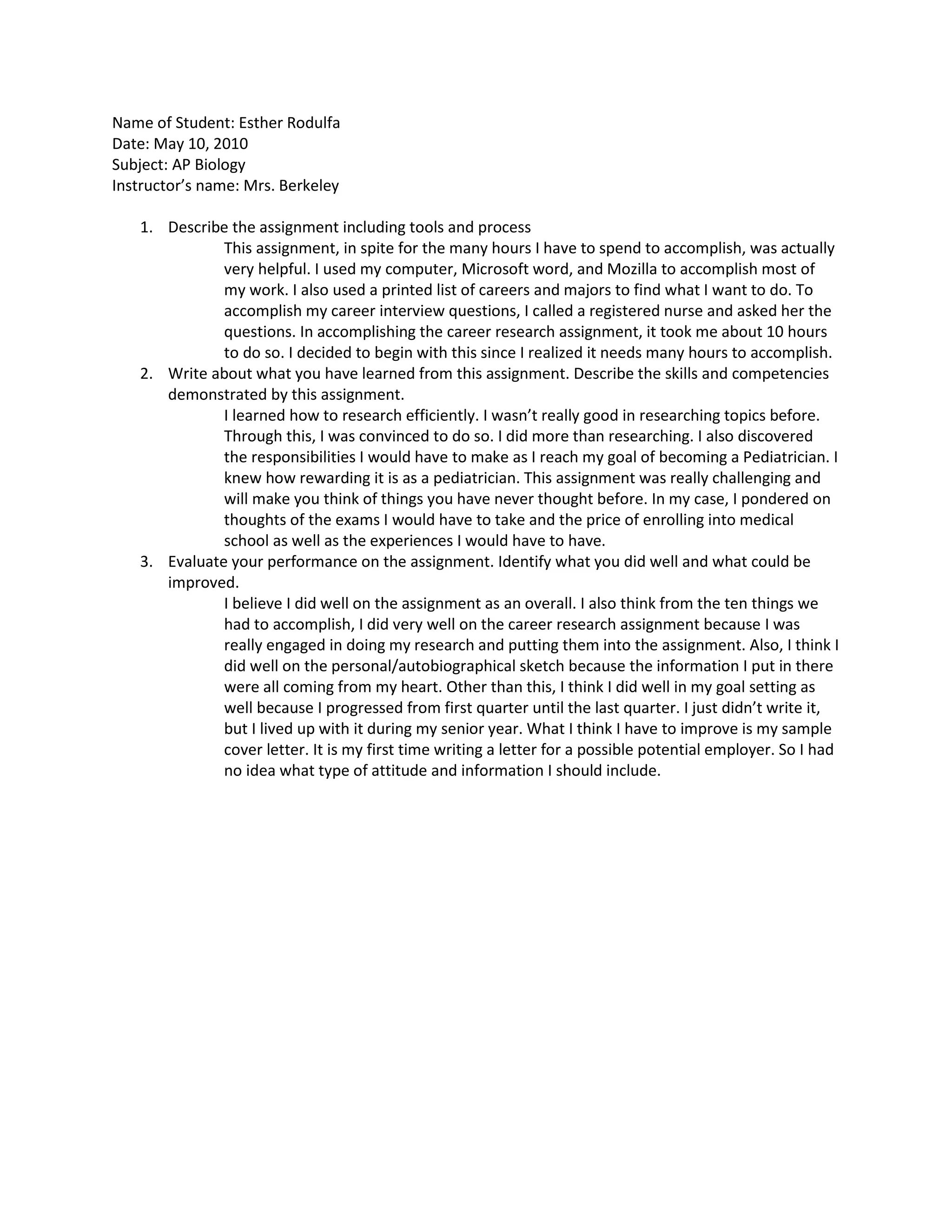 Reflective entry | DOCX | Postgraduate Education | College Education