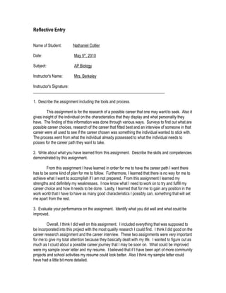 Reflective entry | PDF