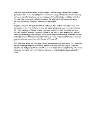 Reflective essay | RTF