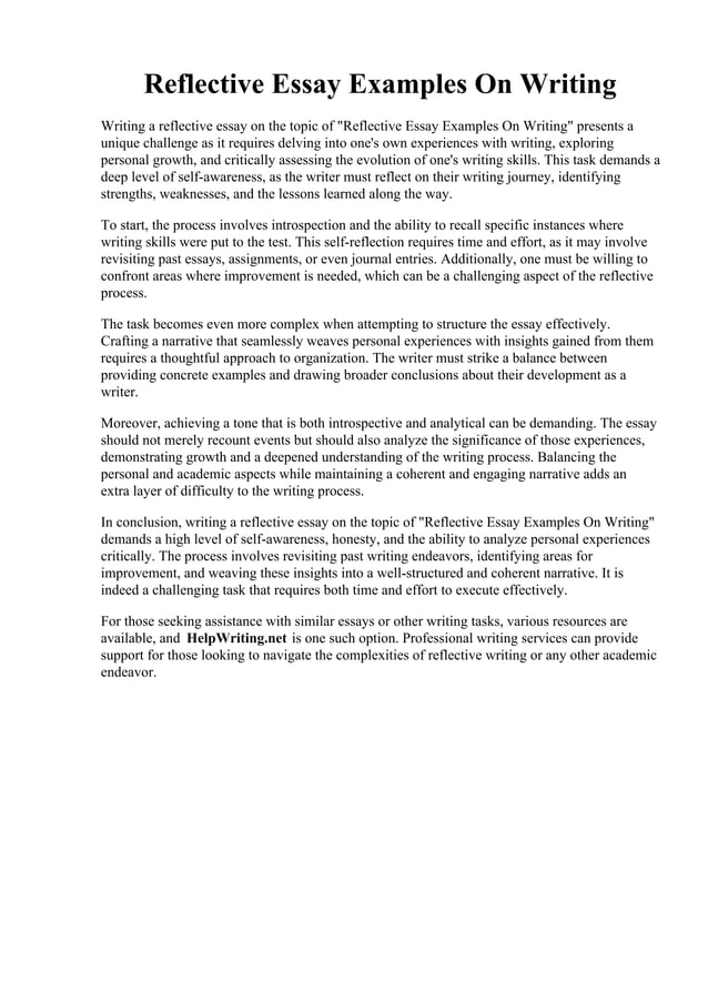 Reflective Essay Examples On Writing.pdf