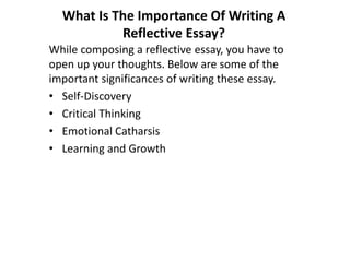 Learn The Art Of Writing A Reflective Essay | PPT