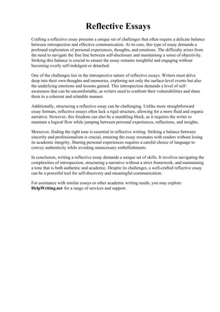 Reflective Essays | PDF