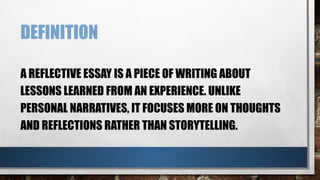 Reflective Essays, personal narratives, and non-fiction.pptx