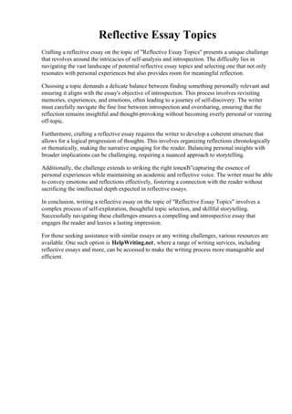 Reflective Essay Topics.pdfReflective Essay Topics | PDF