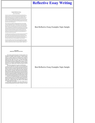 Reflective Essay Writing | PDF