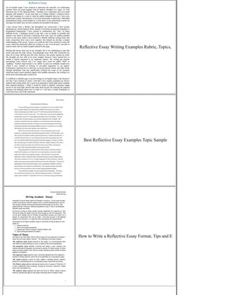 Reflective Essay Writing | PDF