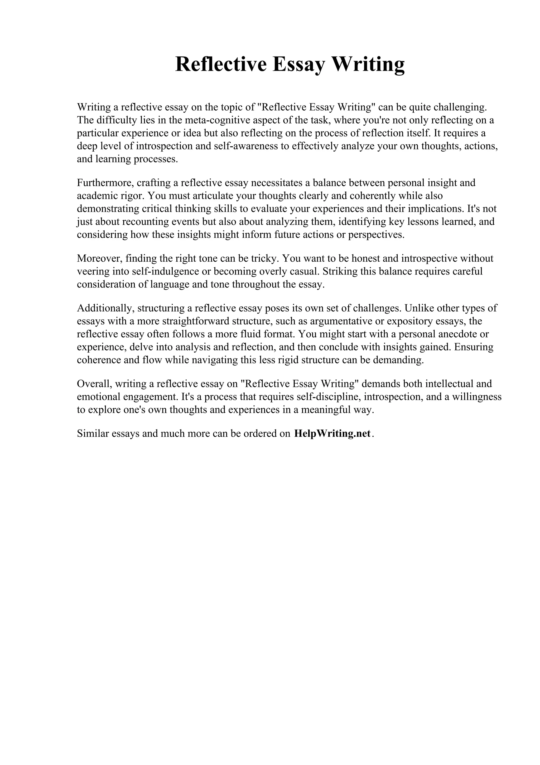 Reflective Essay Writing. Acupuncture & Integrative Medicine College ...