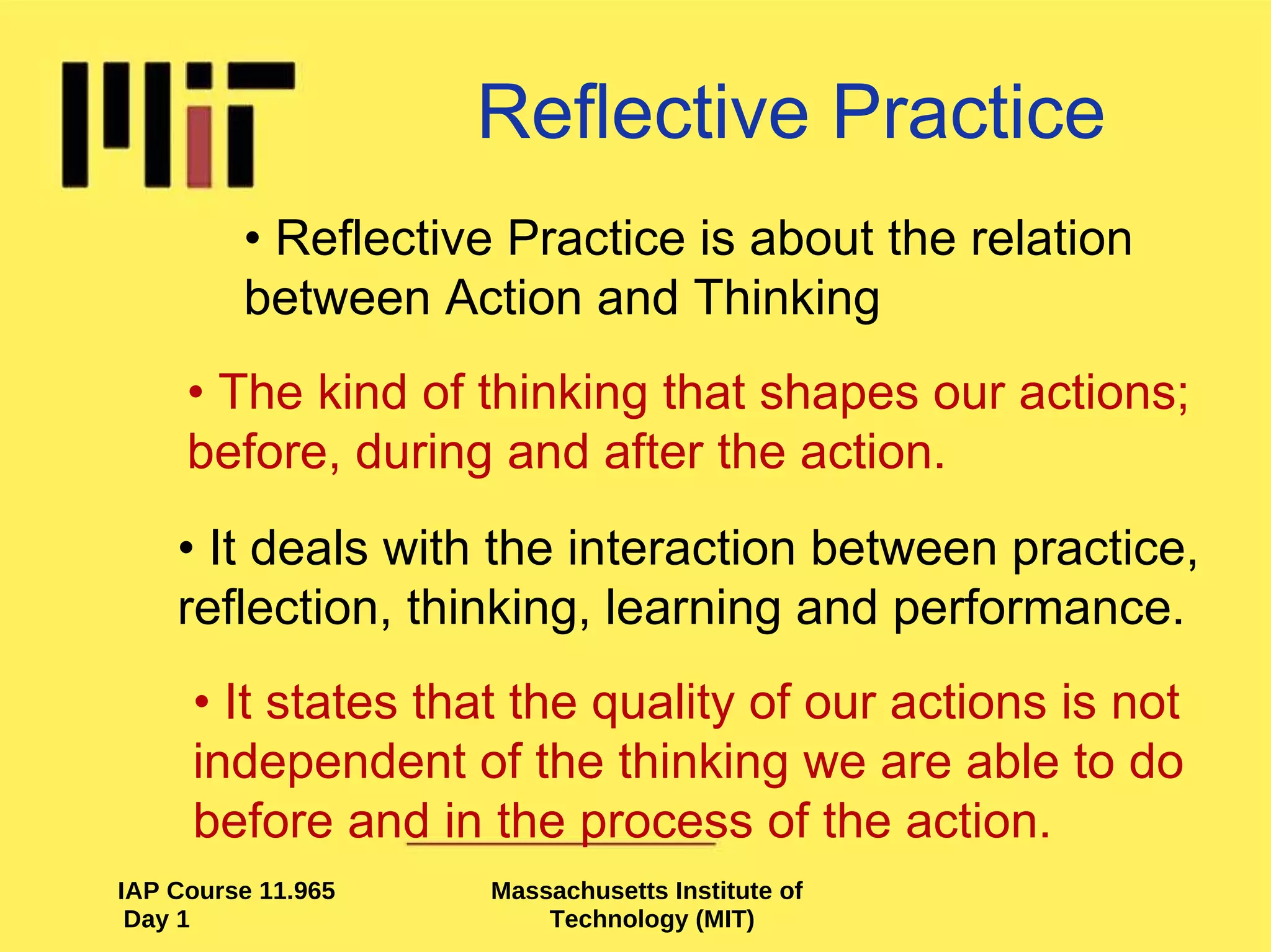 Reflective exercise | PPT