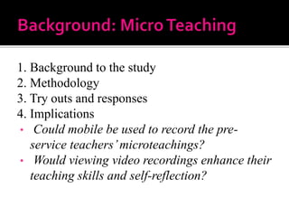 Reflective feedback using video recordings in elt pre service - new | PPT