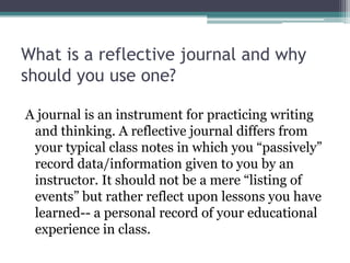 Reflective journal | PPTX