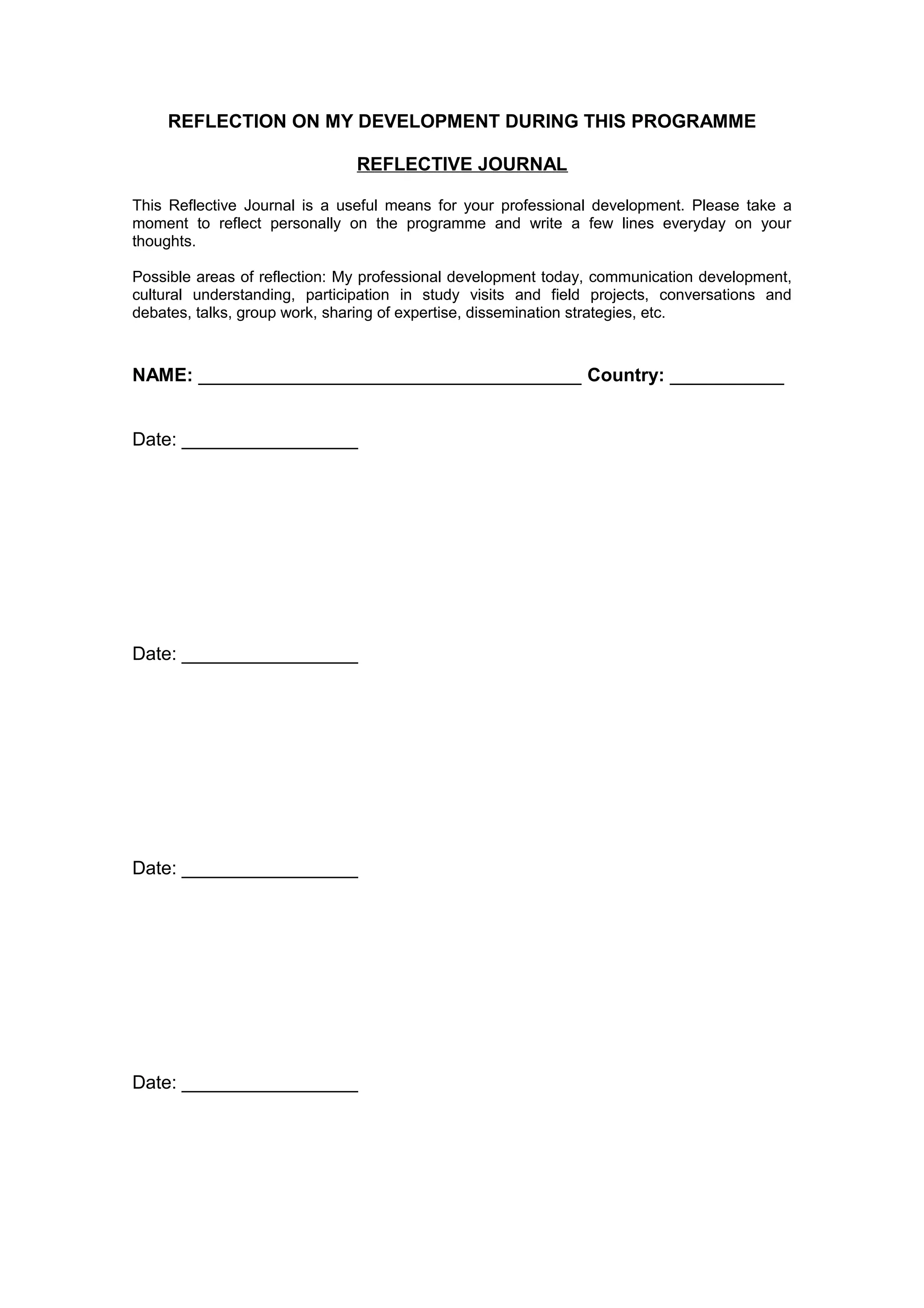 Reflective journal | DOC
