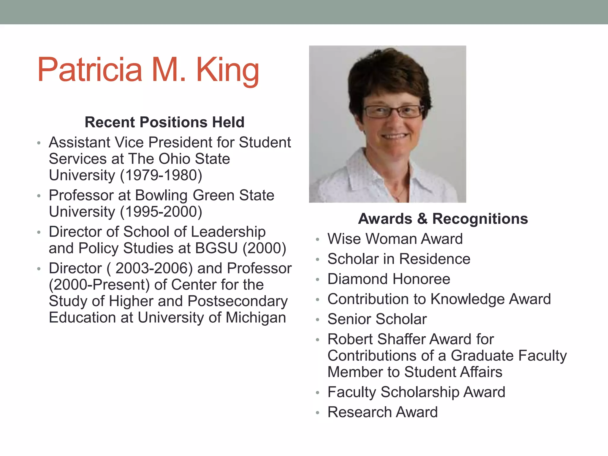 King and Kitchener's Reflective Judgment Model | PPTX