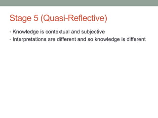 King and Kitchener's Reflective Judgment Model | PPTX