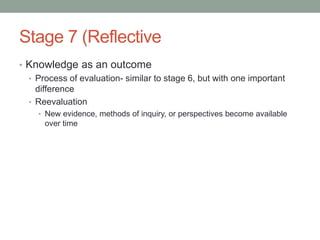 King and Kitchener's Reflective Judgment Model | PPTX