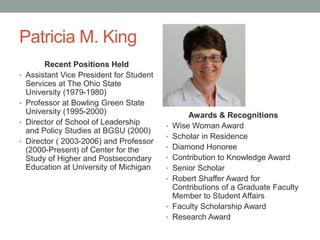 King and Kitchener's Reflective Judgment Model | PPTX