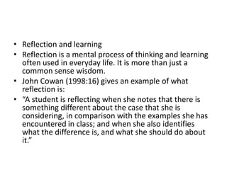 Reflective learning & critical thinking | PPTX