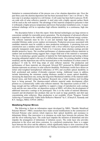 Reflective Material for Solar Thermal | PDF