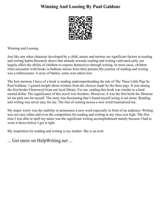 Reflective Narrative Essay Examples. Teaching Stude | PDF