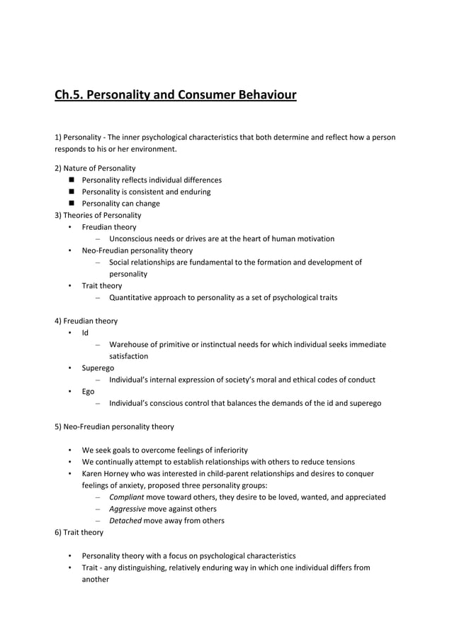 Reflective Notes - Consumer Behaviour | PDF