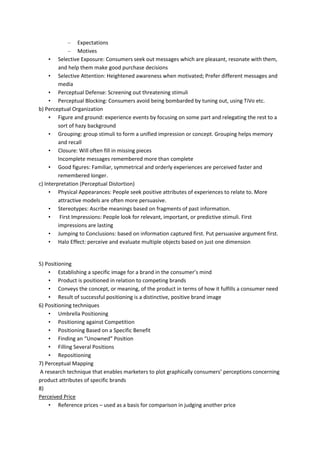 Reflective Notes - Consumer Behaviour | PDF