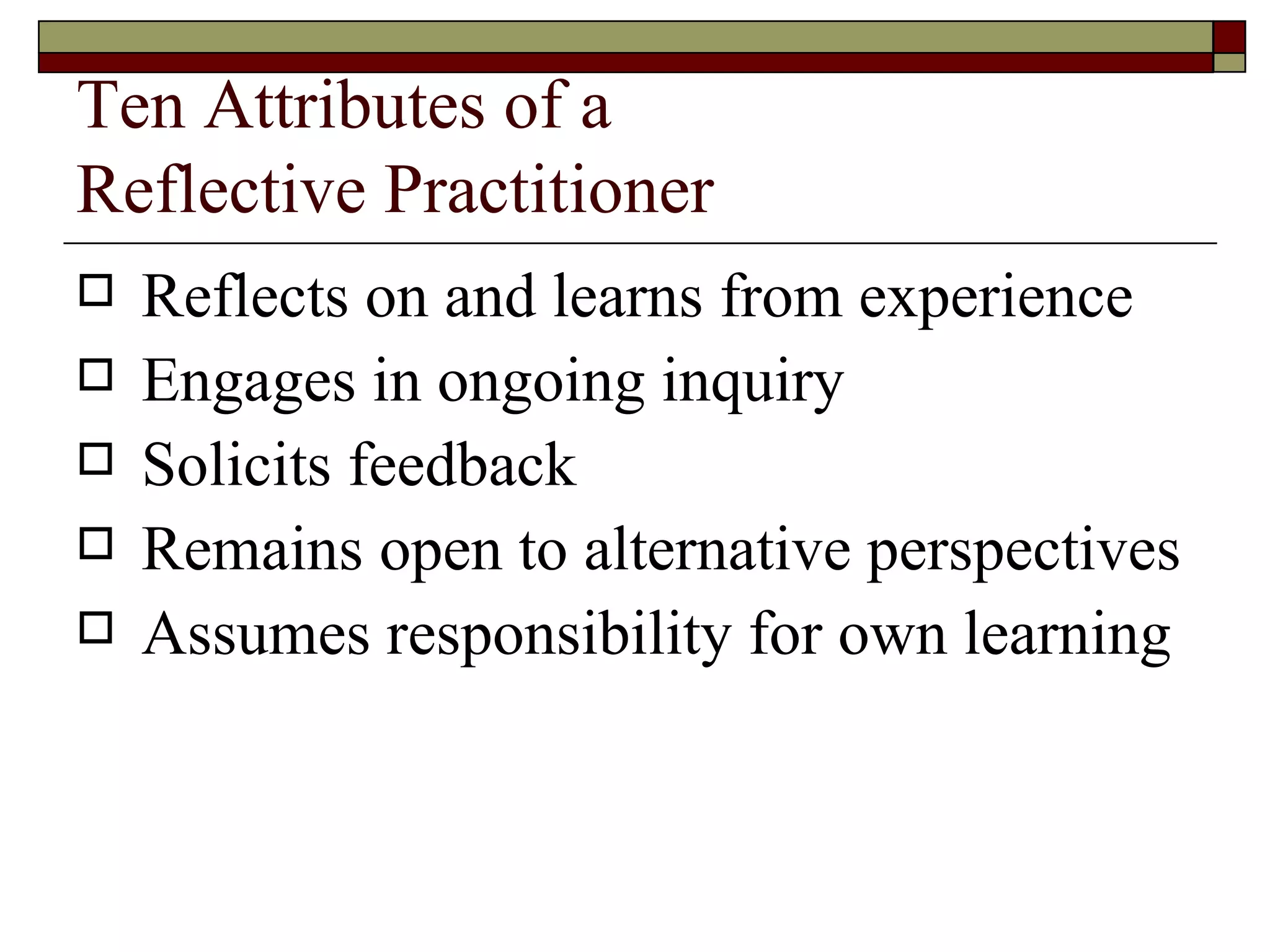 Reflective practice | PPT
