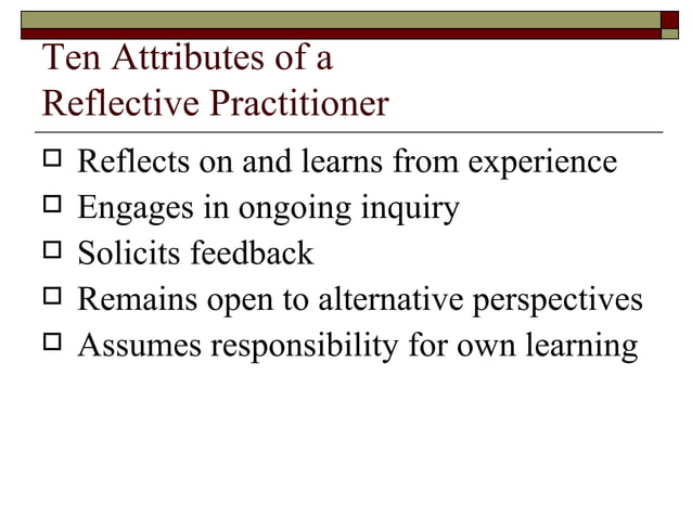 Reflective practice | PPT