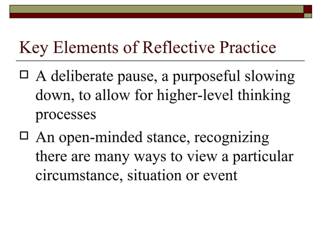 Reflective practice | PPT